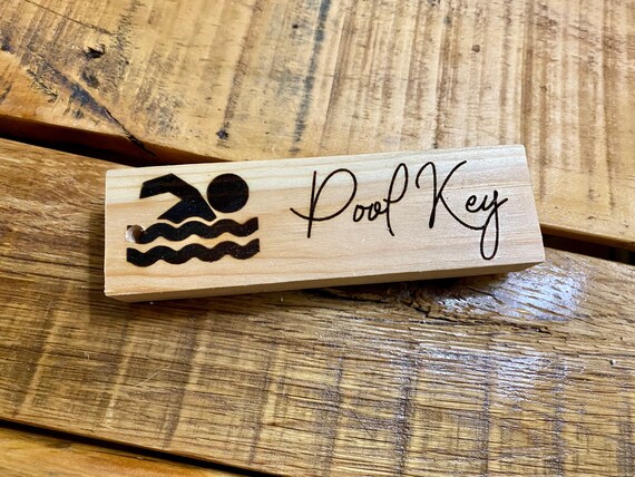 5 Pool Key Wood Block Custom Laser Engraved - Etsy