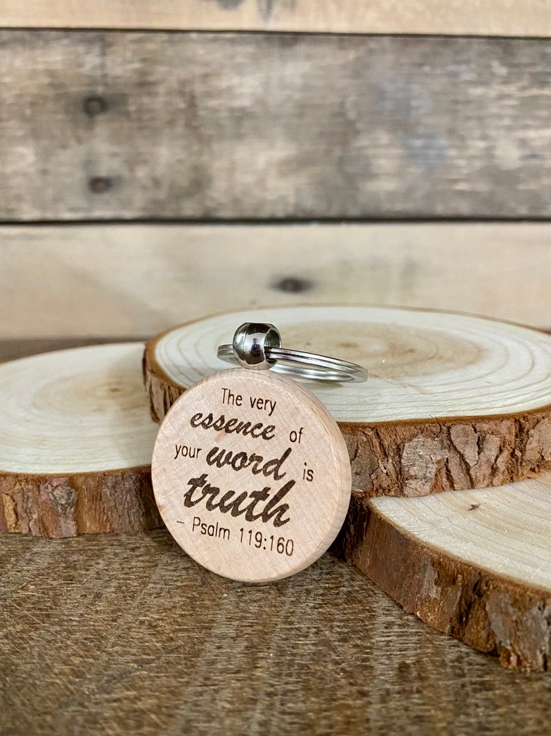 2023 Year Text Wood Keychain Psalm 119:160 the Very Essence - Etsy