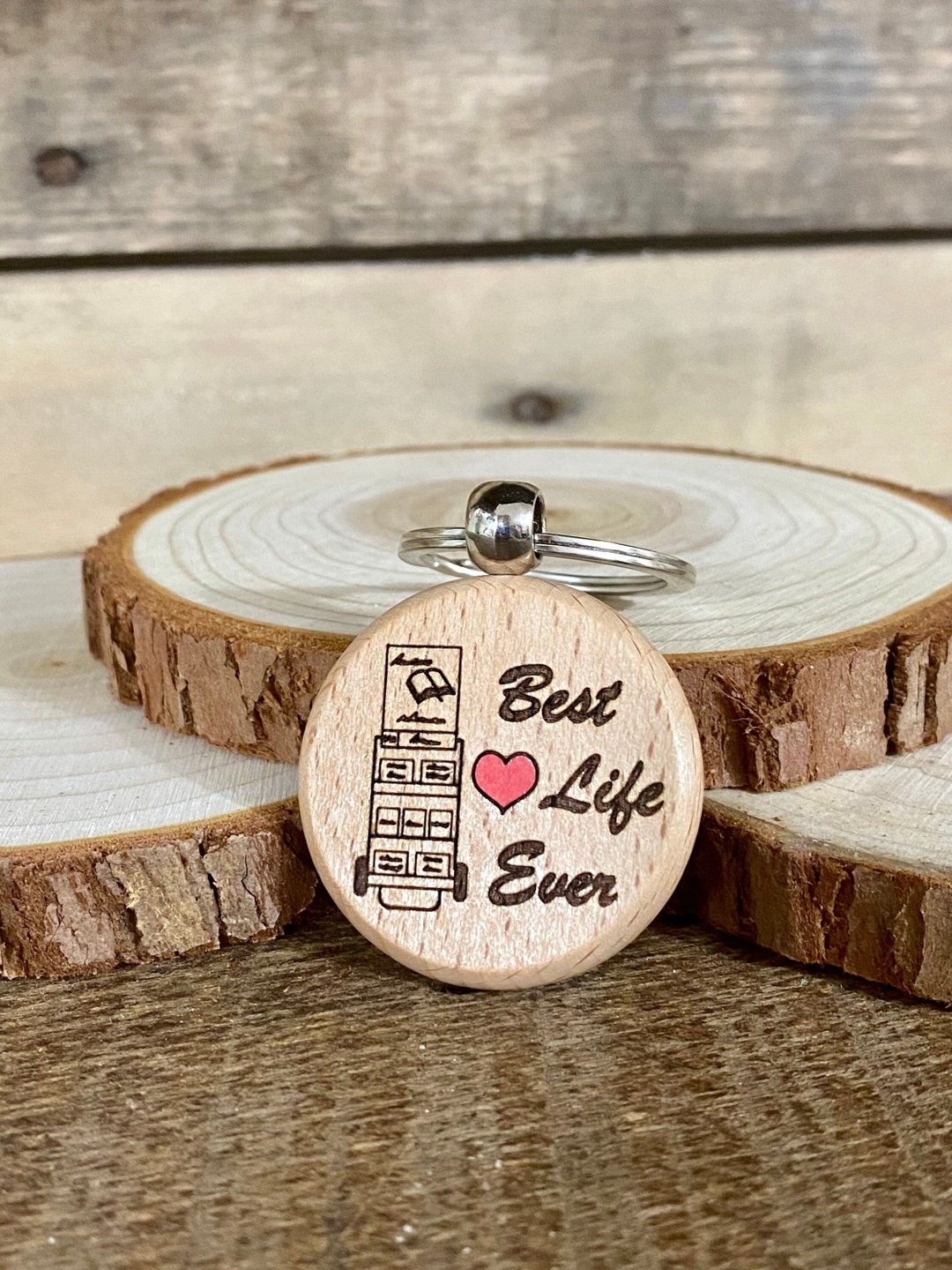 Best Life Ever Wood Keychain - Cart Witnessing - Etsy