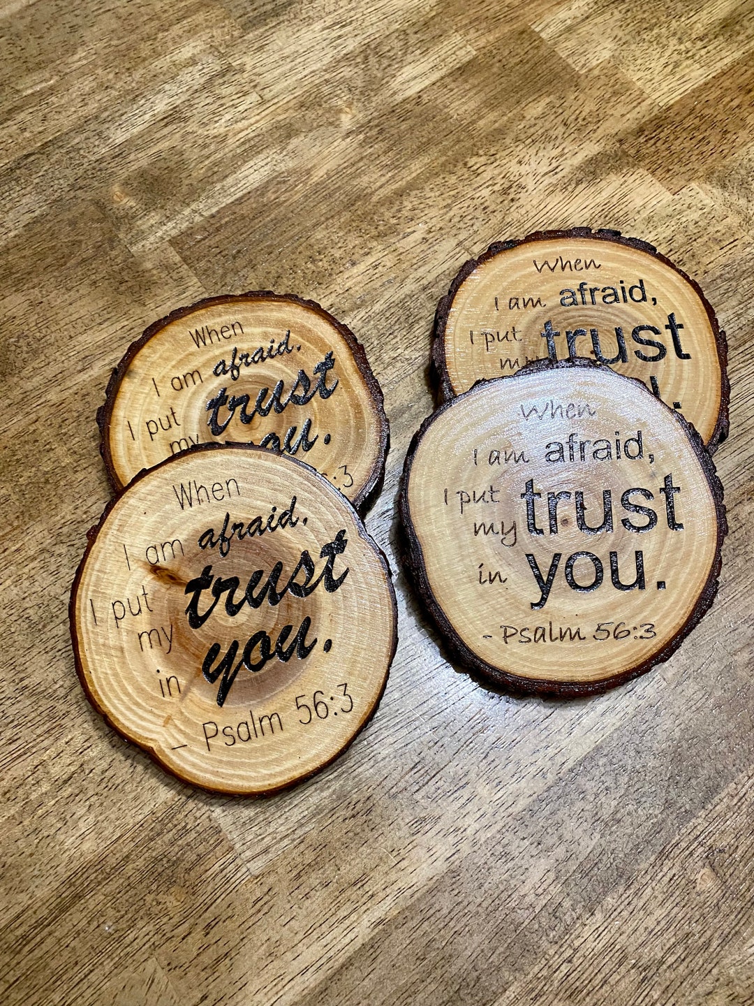 Psalm 56:3 When I Am Afraid, I Put My Trust in You; Set of 2 Oversized ...