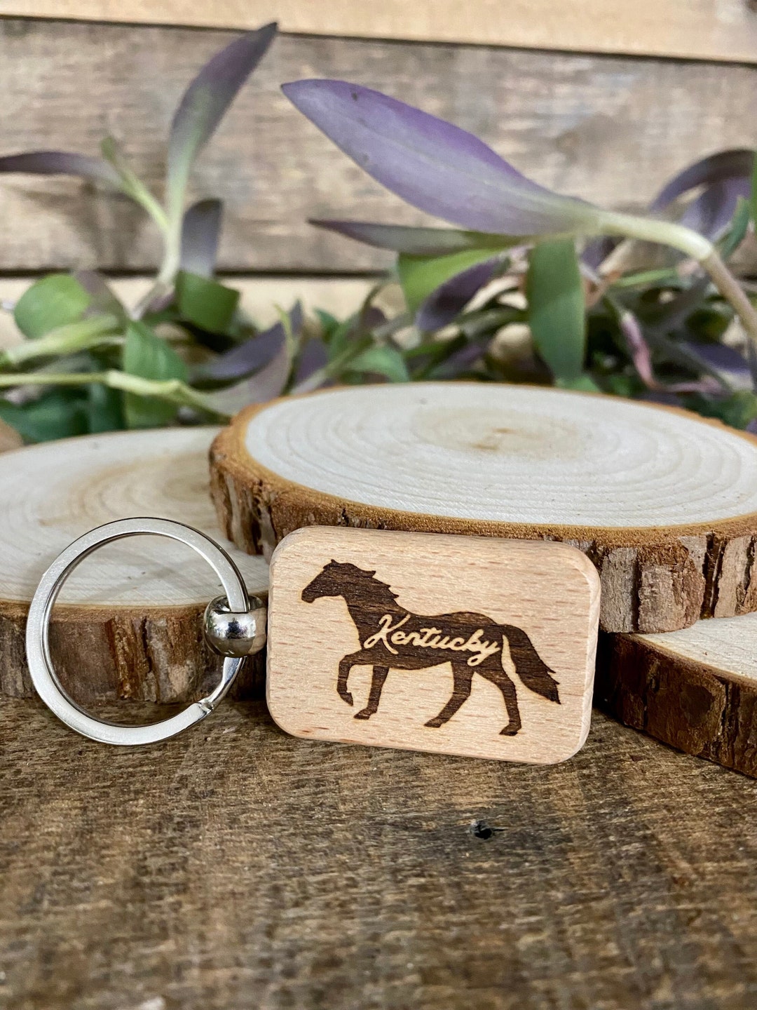 Kentucky Horse Wood Keychain Laser Engraved - Etsy
