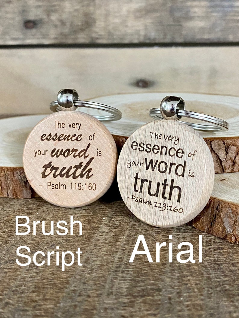 2023 Year Text Wood Keychain Psalm 119:160 the Very Essence - Etsy