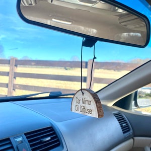 Natural Oil Diffuser - Wood Slice Car Mirror Hanger; Customizable; Add ...