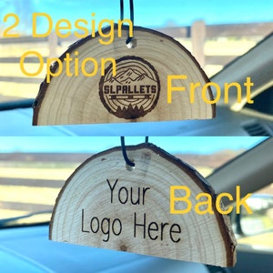 Natural Oil Diffuser - Wood Slice Car Mirror Hanger; Customizable; Add ...