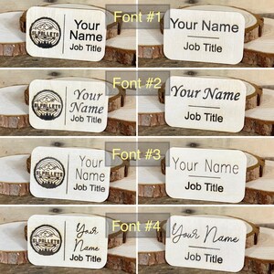 Custom Wood Name Tag With Logo; Personalized Name Badge, Employee Name ...