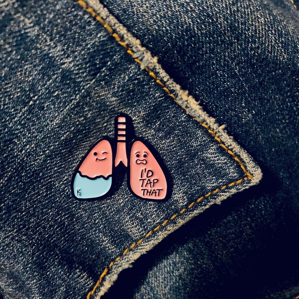 I'd Tap That Lung Pin Pulmonology / Enamel Pin / - Etsy