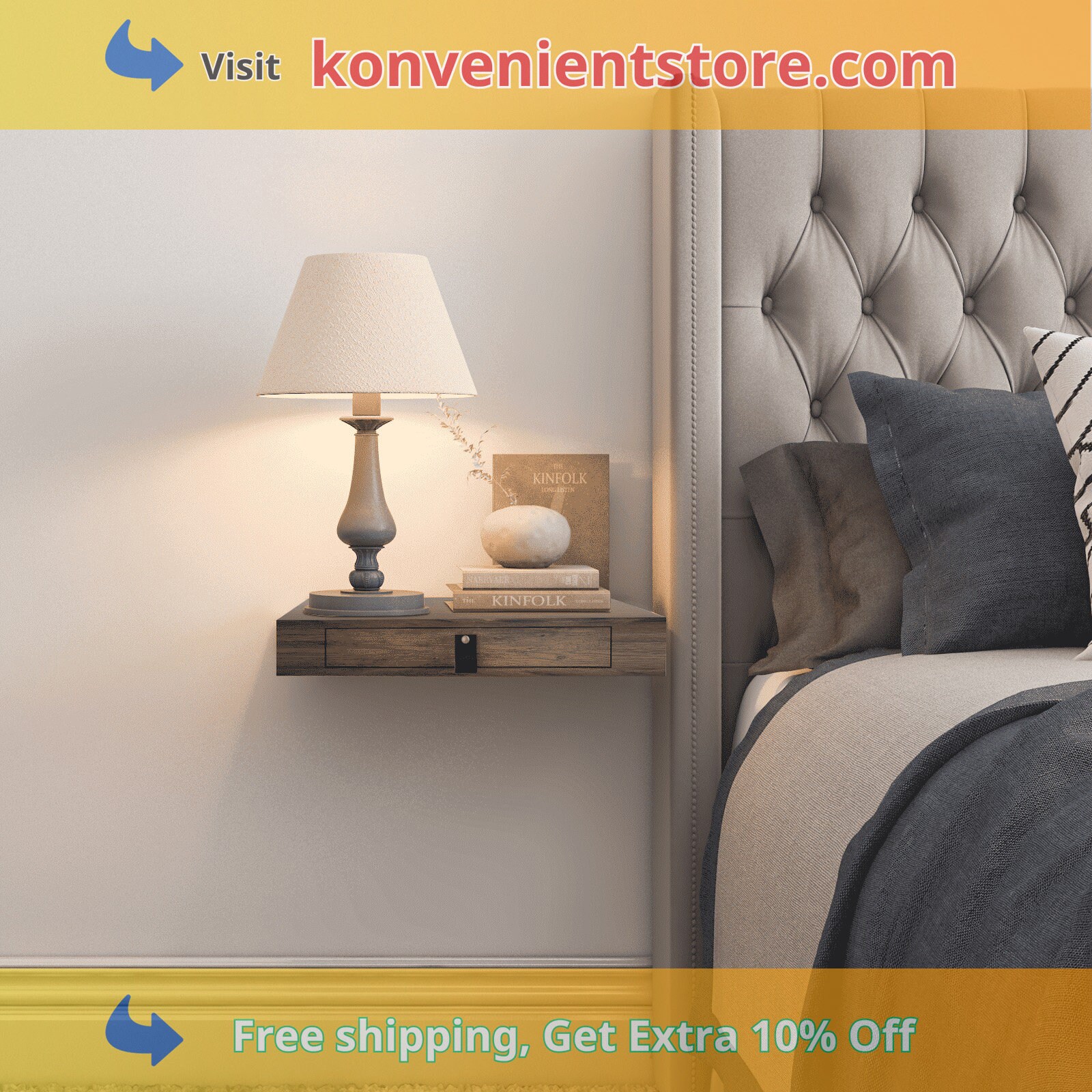 Floating Bedside Table Nightstand Shelf With Storage Drawer - Etsy