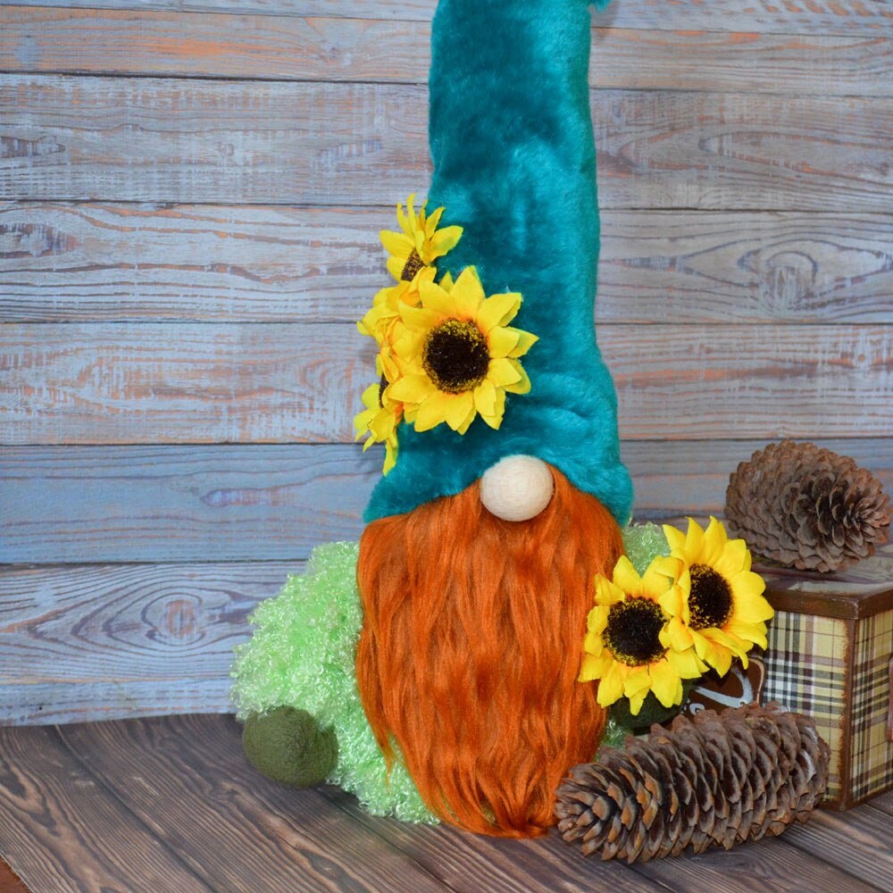 House Gnome with sunflowers Scandinavian gnome Swedish | Etsy