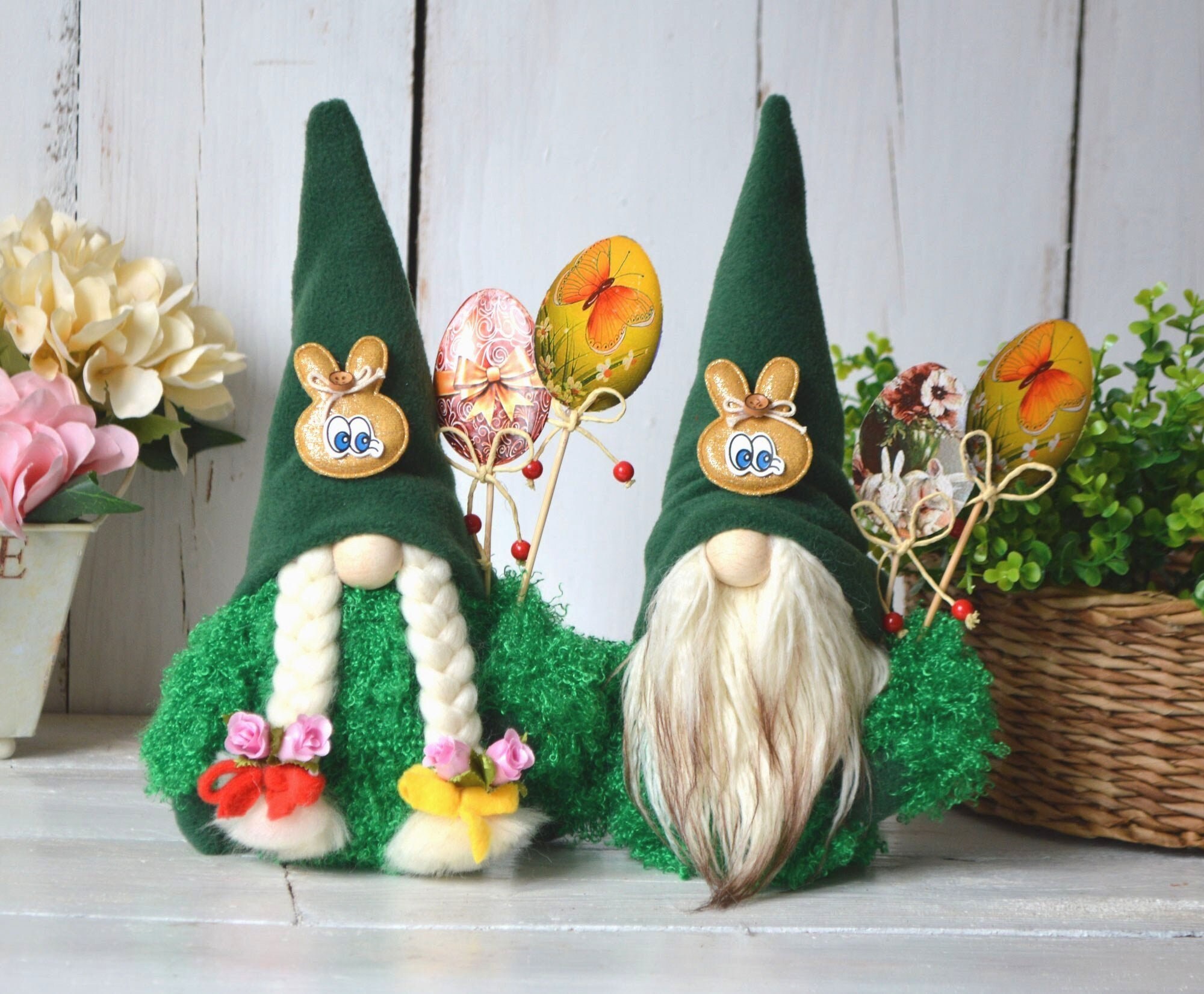 Easter Decoration Bunny Gnomes With Easter Eggs Easter Gift | Etsy