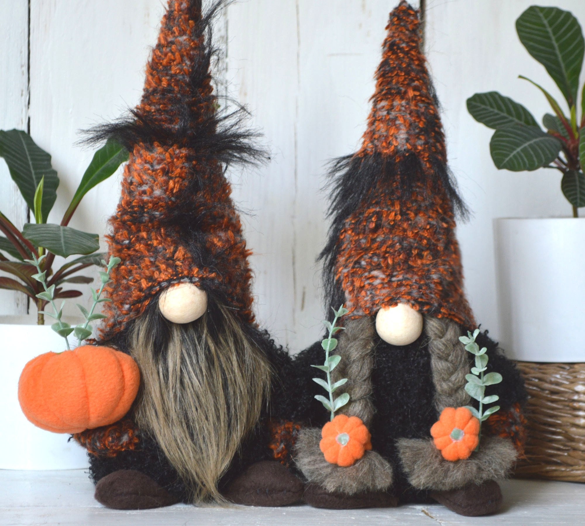 Halloween Decor Gnomes With Pumpkin Autumn Gnomes Fall - Etsy
