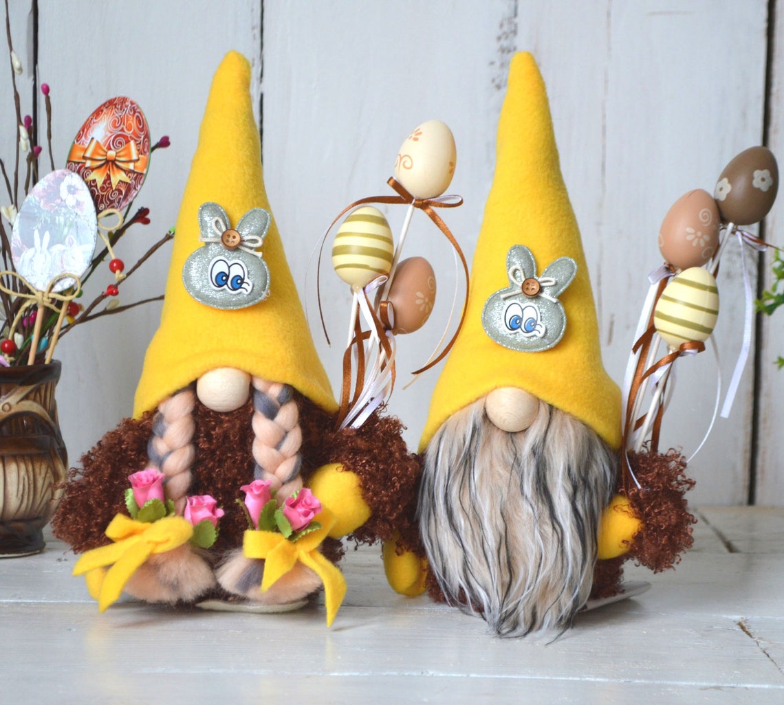Easter Decor Bunny Gnome With Easter Eggs Spring Gnomes - Etsy