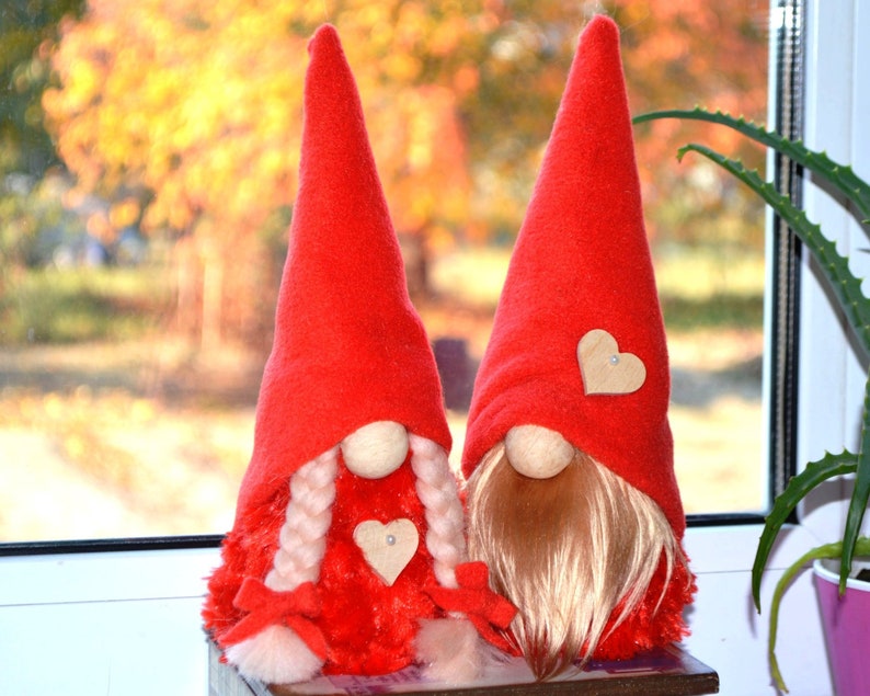 Valentine gnomes Good luck gift Valentine's dolls Girl | Etsy