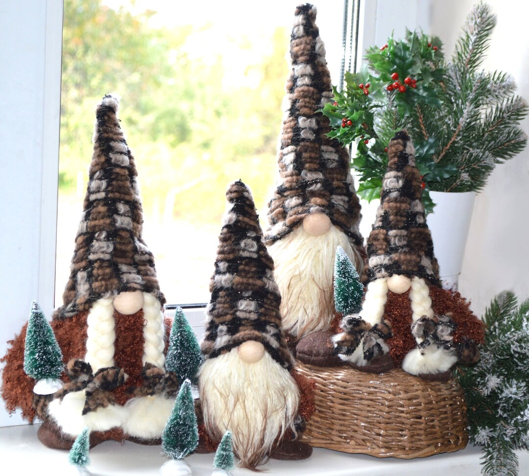 Christmas Gnomes With Snowy Christmas Trees, Scandinavian Gnome ...