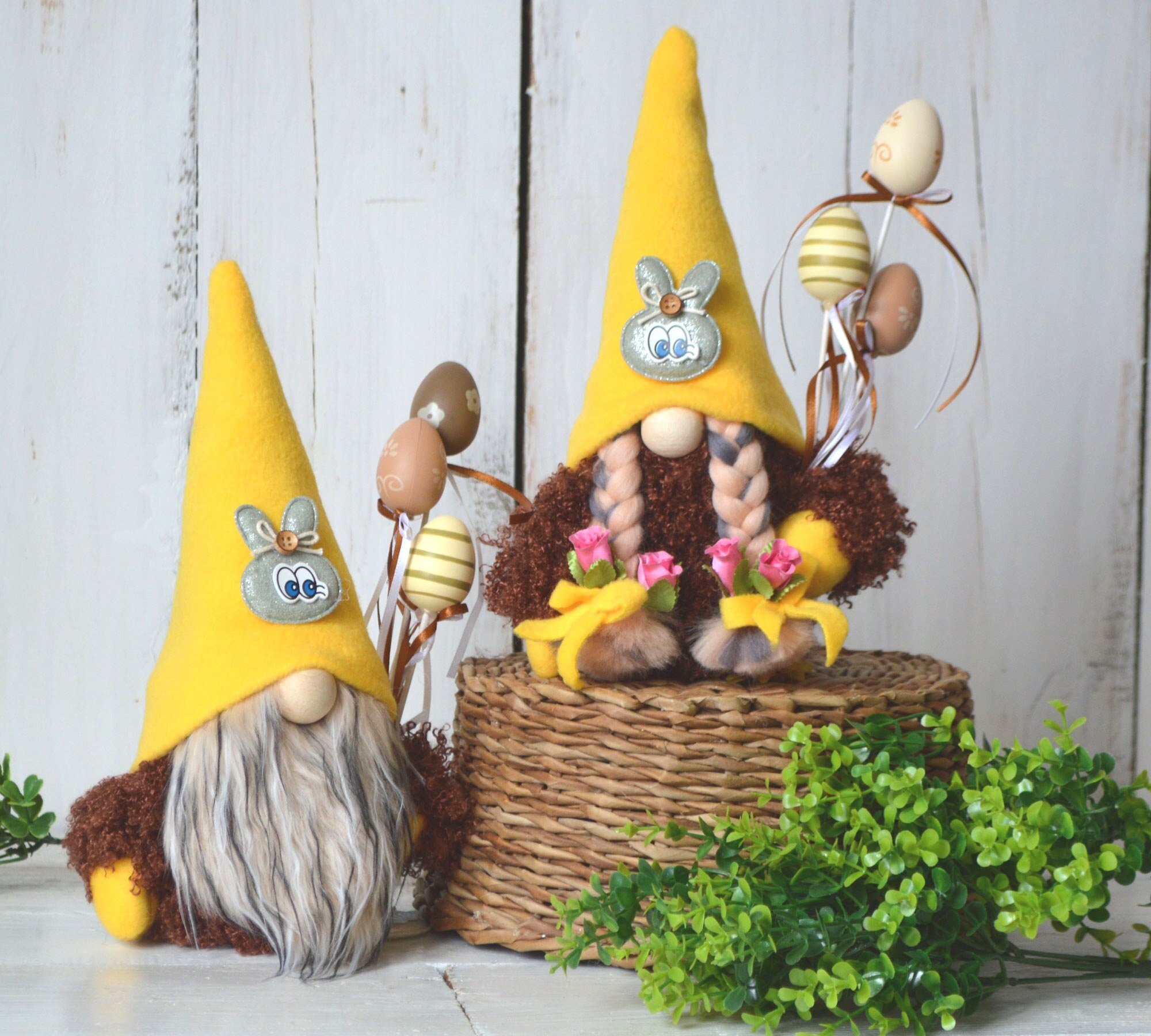 Easter decor Bunny Gnome with Easter eggs Spring Gnomes | Etsy