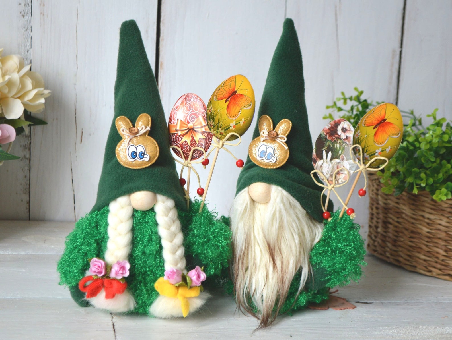 Easter Decoration Bunny Gnomes With Easter Eggs Easter Gift - Etsy
