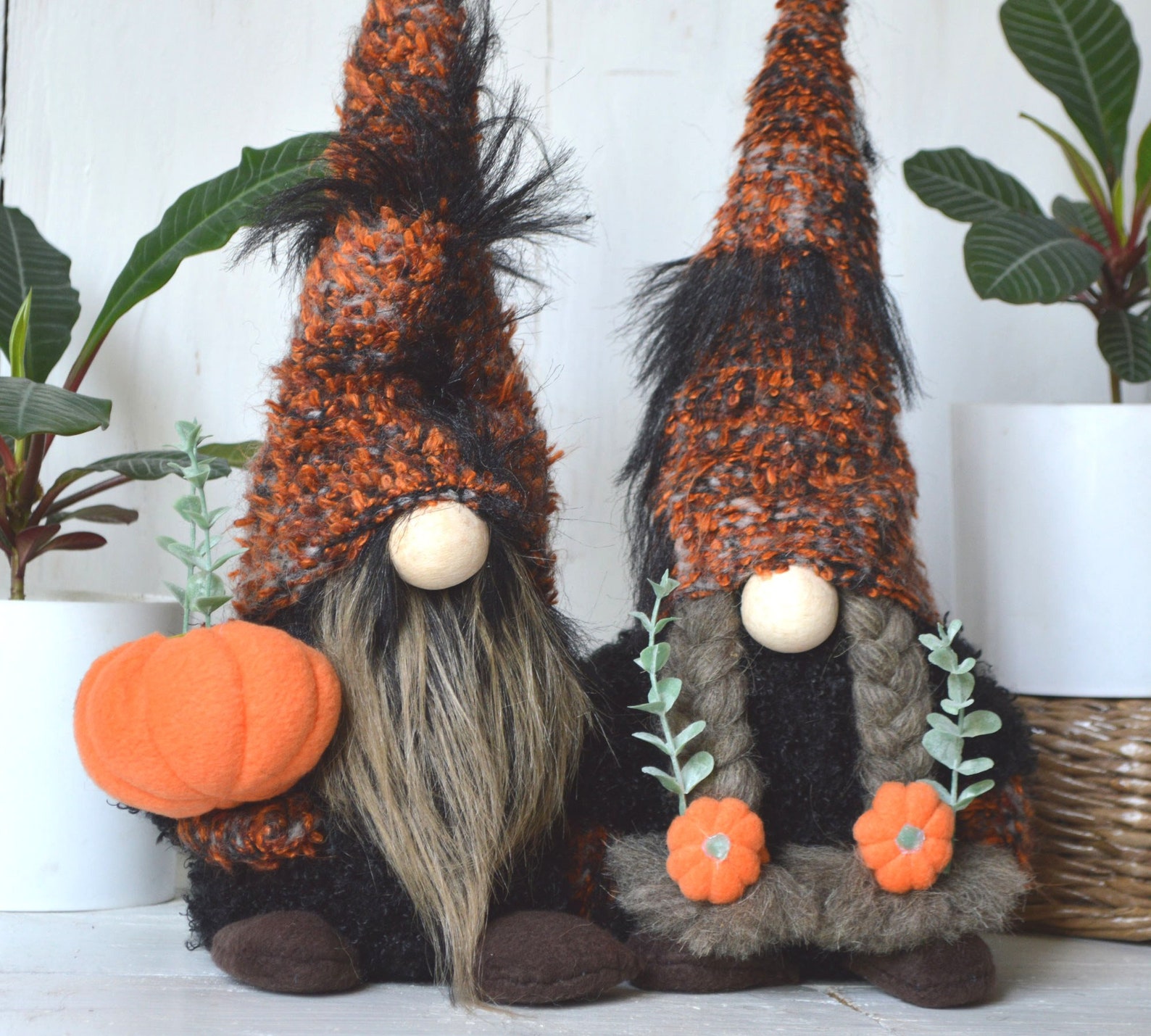 Halloween Decor Gnomes With Pumpkin Autumn Gnomes Fall | Etsy