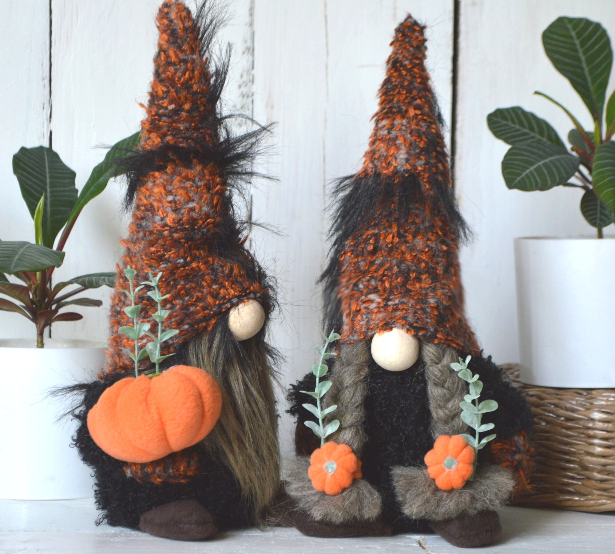 Halloween Decor Gnomes With Pumpkin Autumn Gnomes Fall - Etsy