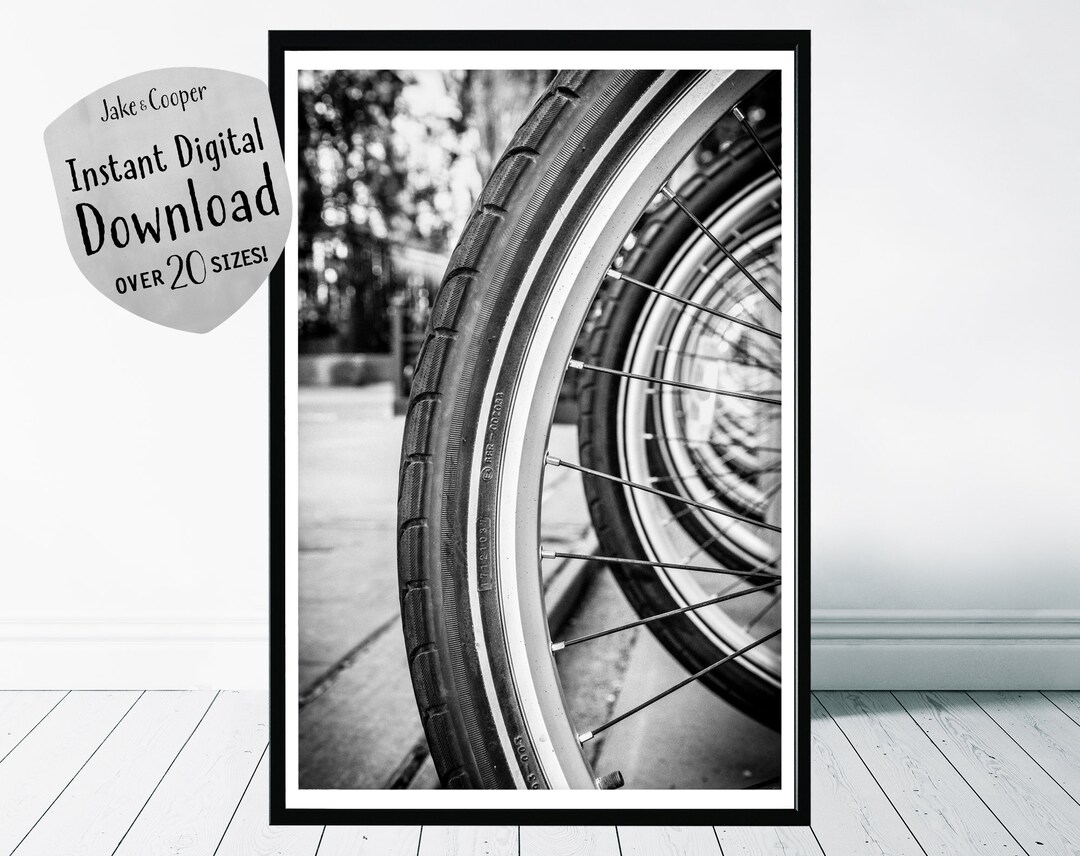 Bicycle Printable, Bike Tires, Urban Art Print, Instant Download ...