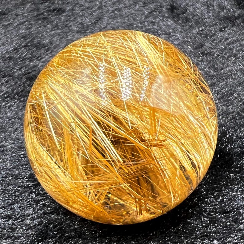 Natural Rutile Quartz Sphere, Clear Titanium Ball, 30mm Crystal ...
