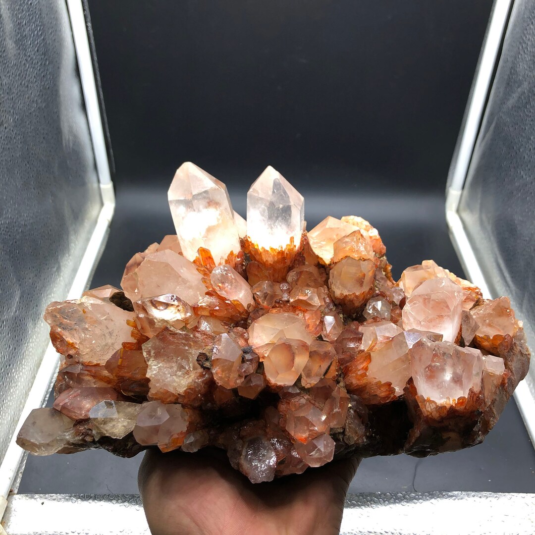 CRYSTAL Natural Red Crystal Clusters，red Plastic Flowers Crystal ...