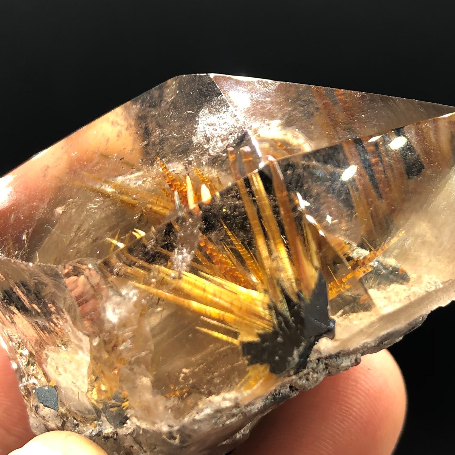 Crystal Natural Clear Golden Titanium crystal Quartz Specimen | Etsy