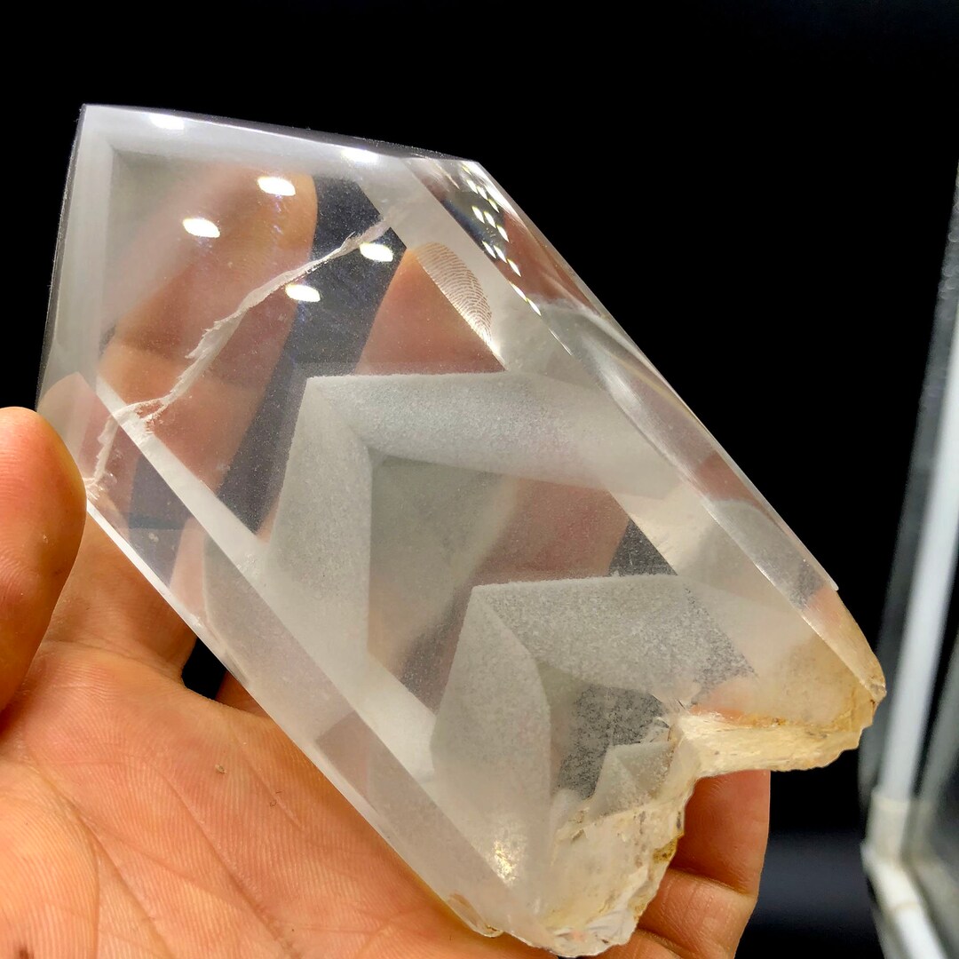 CRYSTAL Natural Green Ghost Crystal Specimen,phantom Crystal Pyramid，4 ...