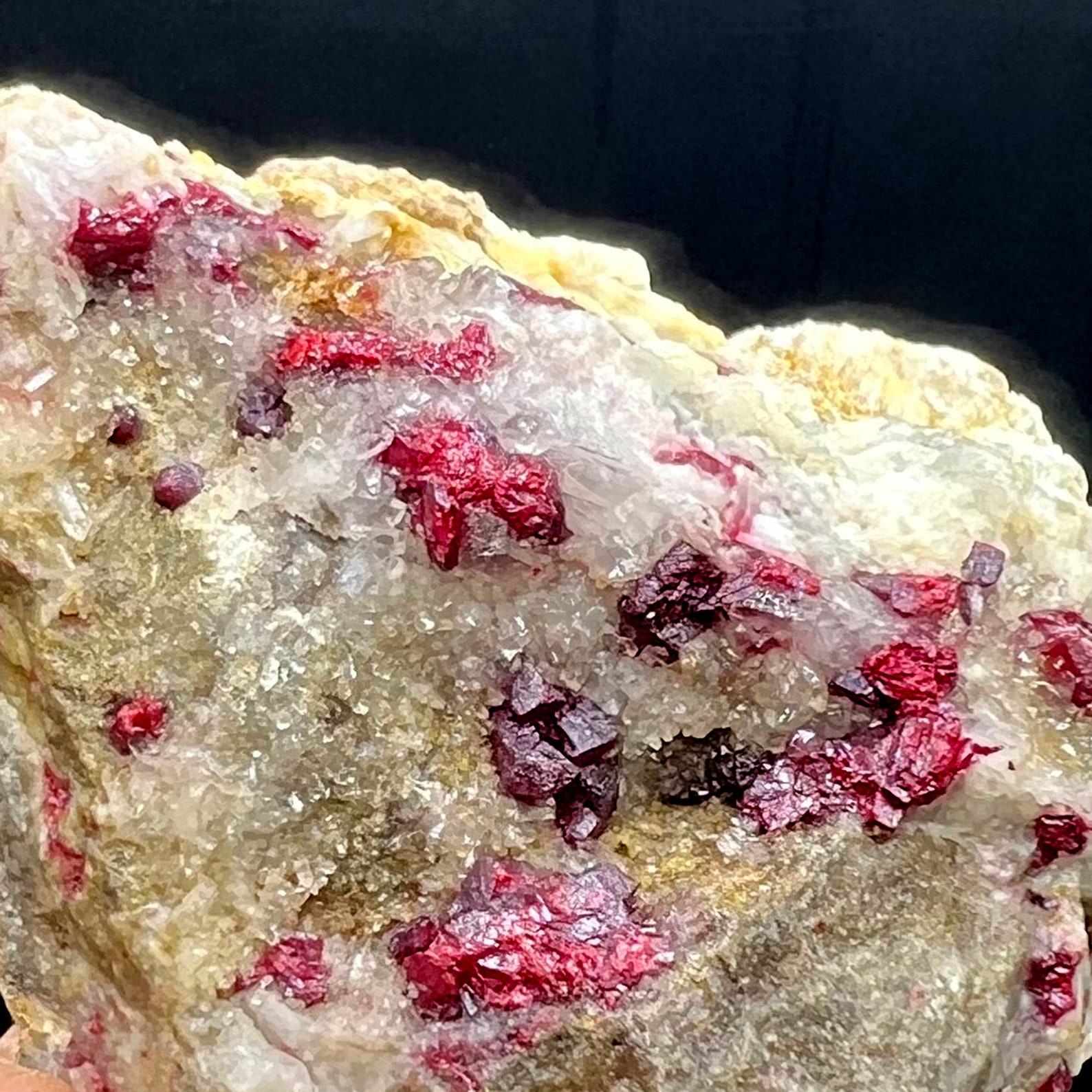 CINNABAR, Natural Gem CINNABAR White Dolomite Matrix Mineral Specimen ...