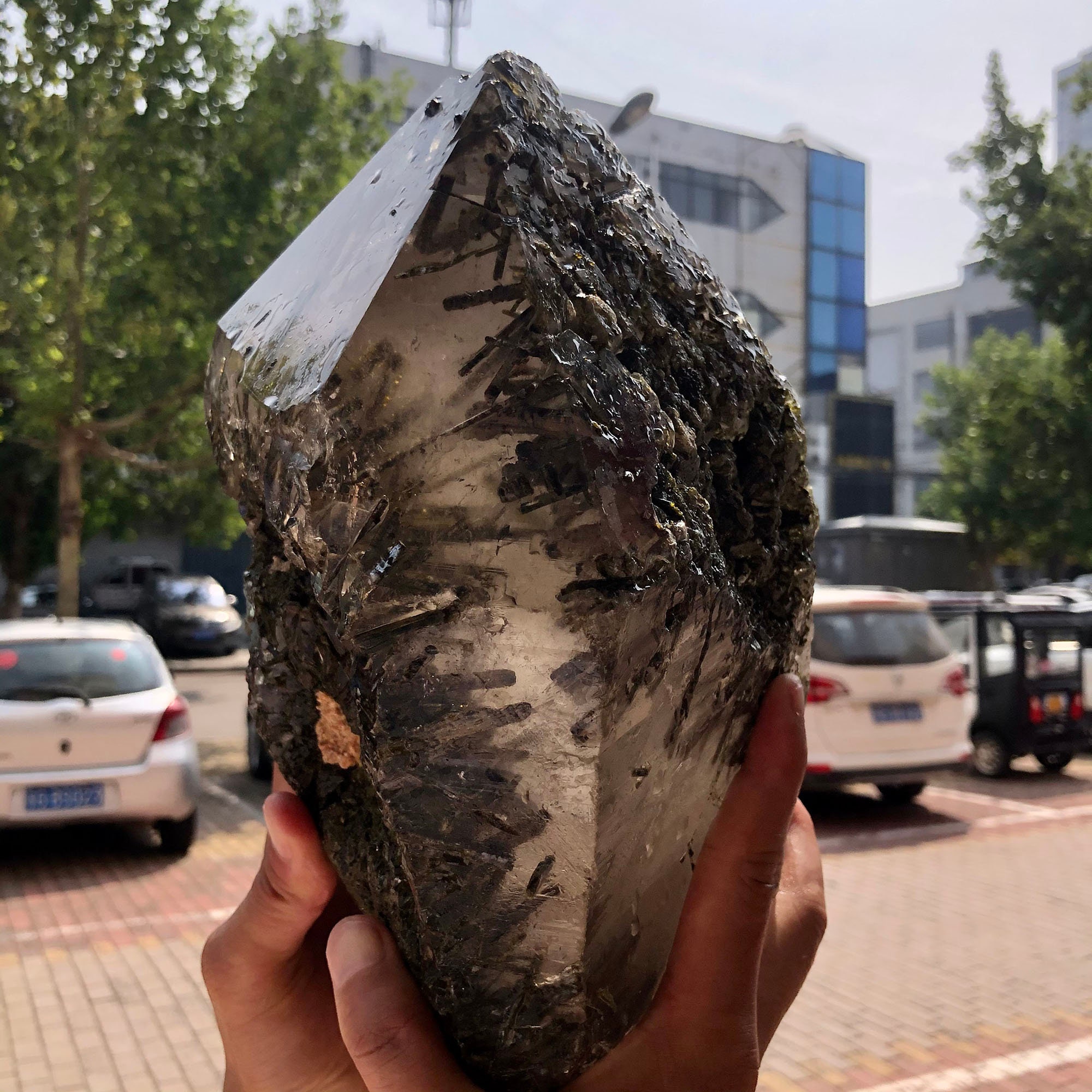 10.3kg Verdelite Crystal Specimen, Natural Green Tourmaline Cluster ...