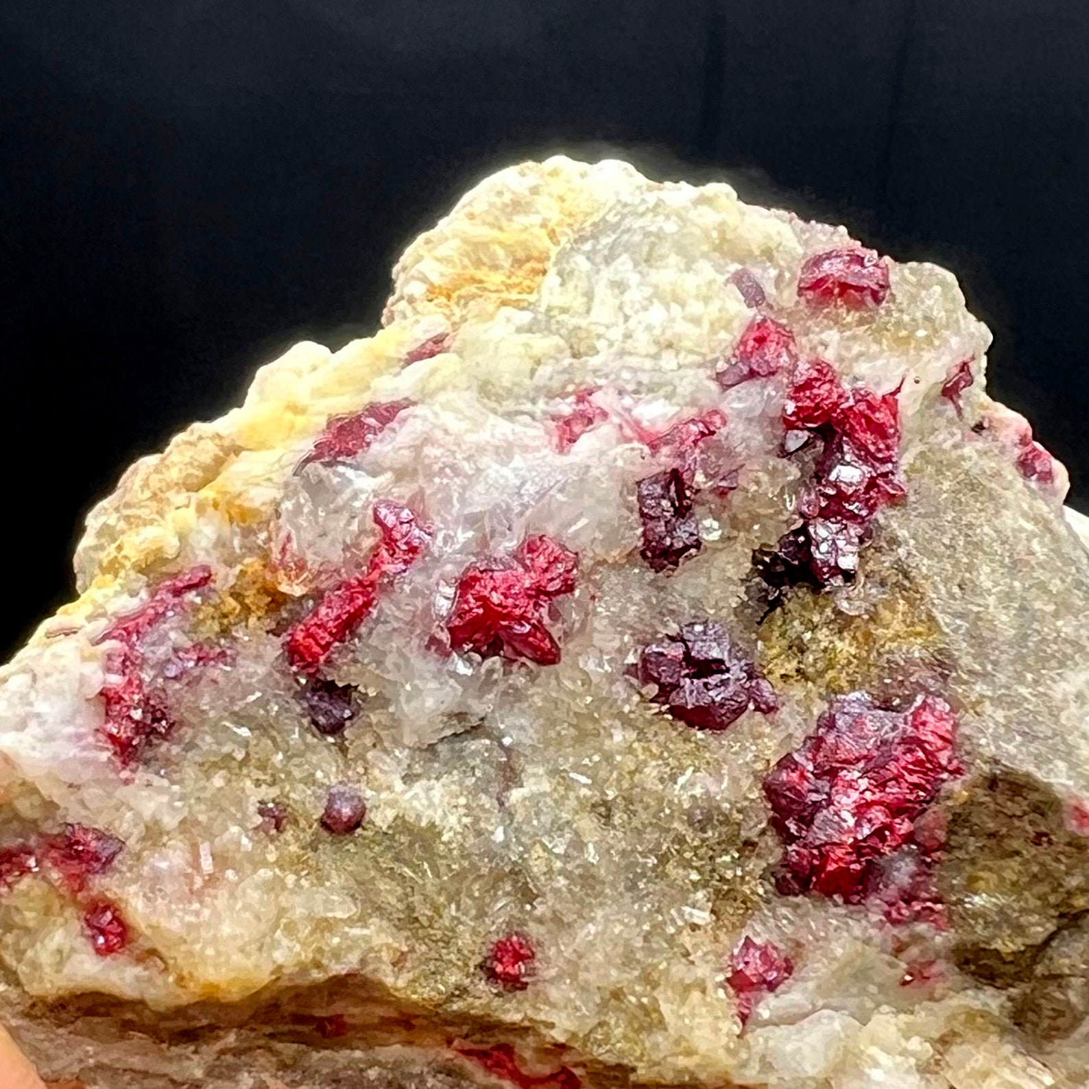 CINNABAR, Natural Gem CINNABAR White Dolomite Matrix Mineral Specimen ...