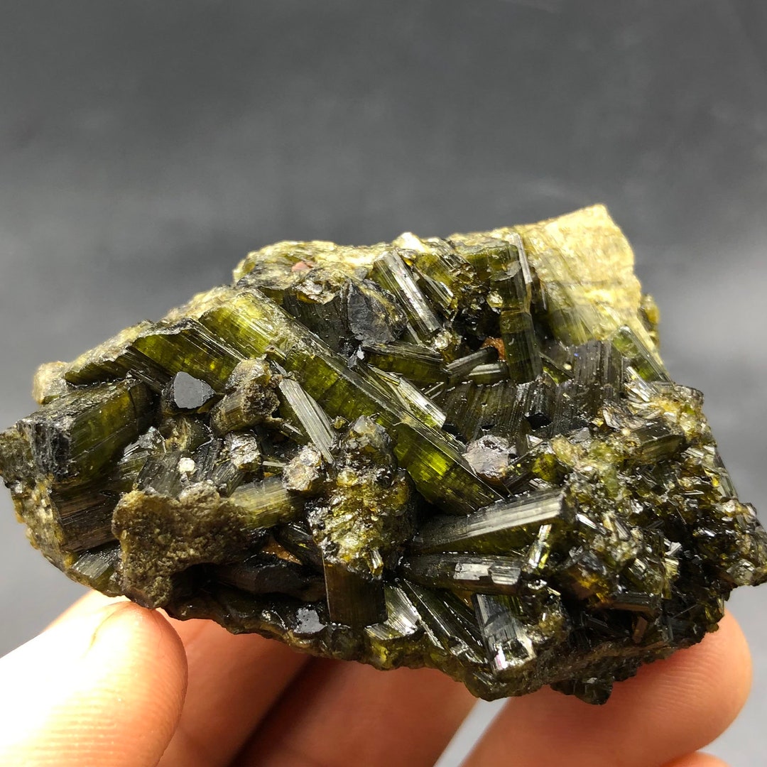 Verdelite Tourmaline Specimen: Natural Green Crystal Matrix - Etsy