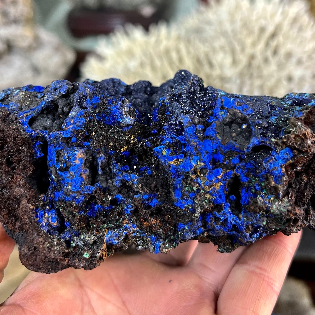 Azurite Malachite Mineral Specimen, Natural Blue Crystal (790g) # A1957 ...