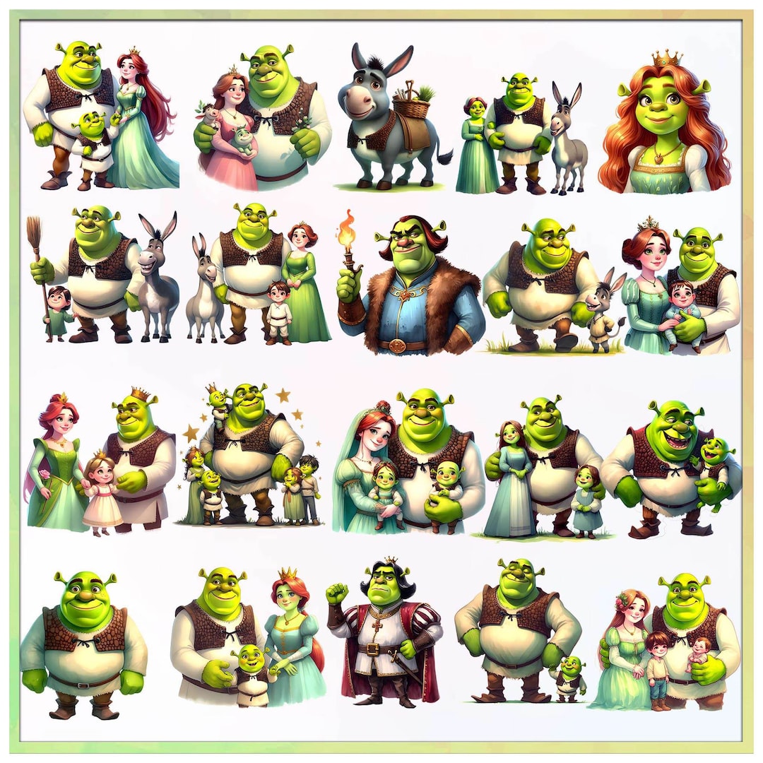 Shrek Family PNG 20, Shrek SVG, Shrek Vector, Shrek SVG Bundle, Shrek ...