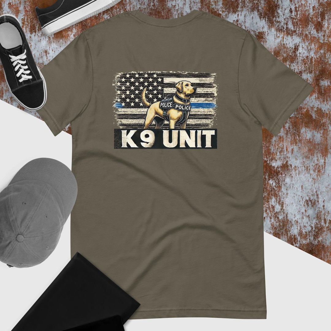 K9 Unit T-shirt Police Dog Handler Apparel Law Enforcement Gift Yellow ...