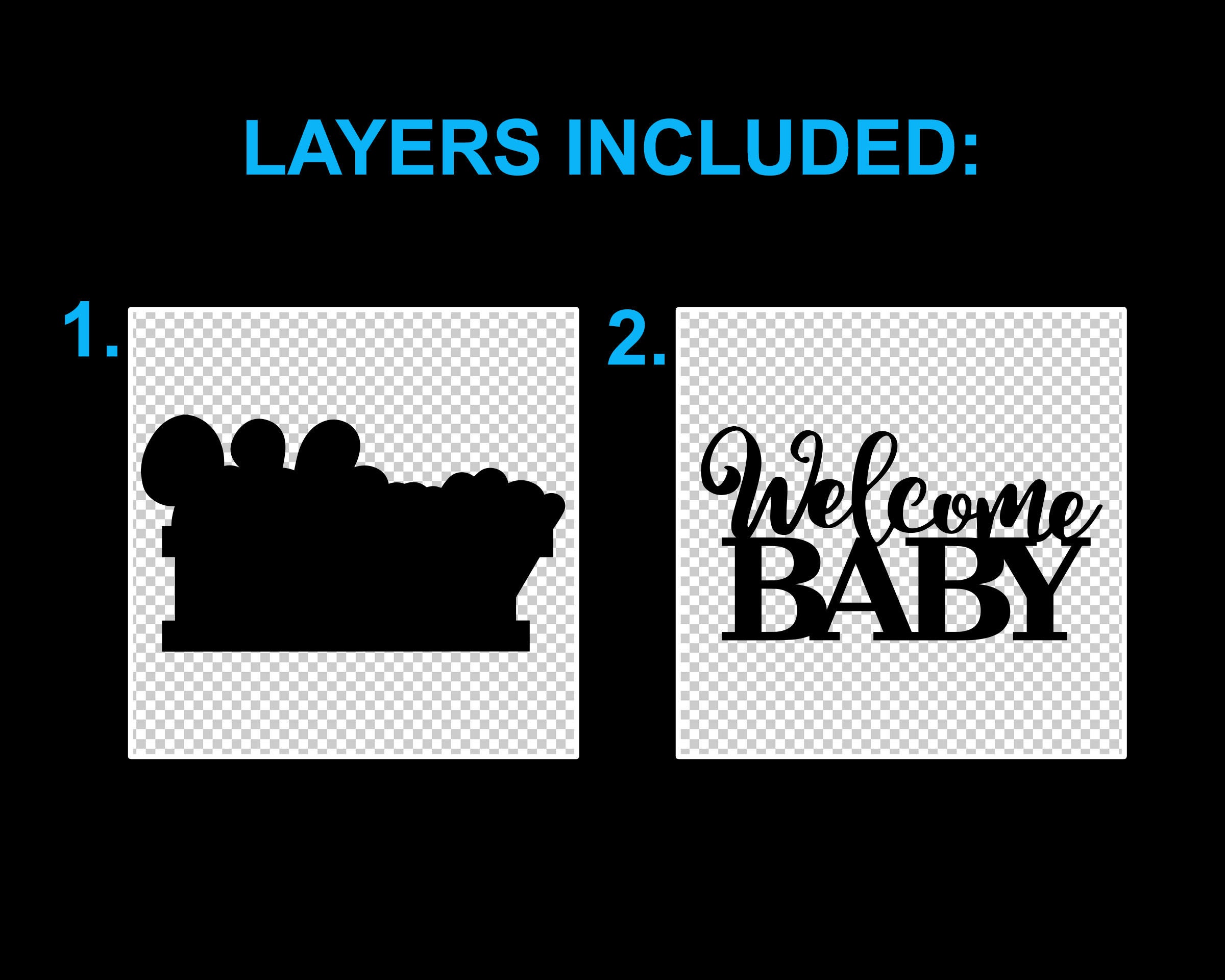 Cake Topper Welcome Baby SVG PNG DXF Cutting File Baby | Etsy