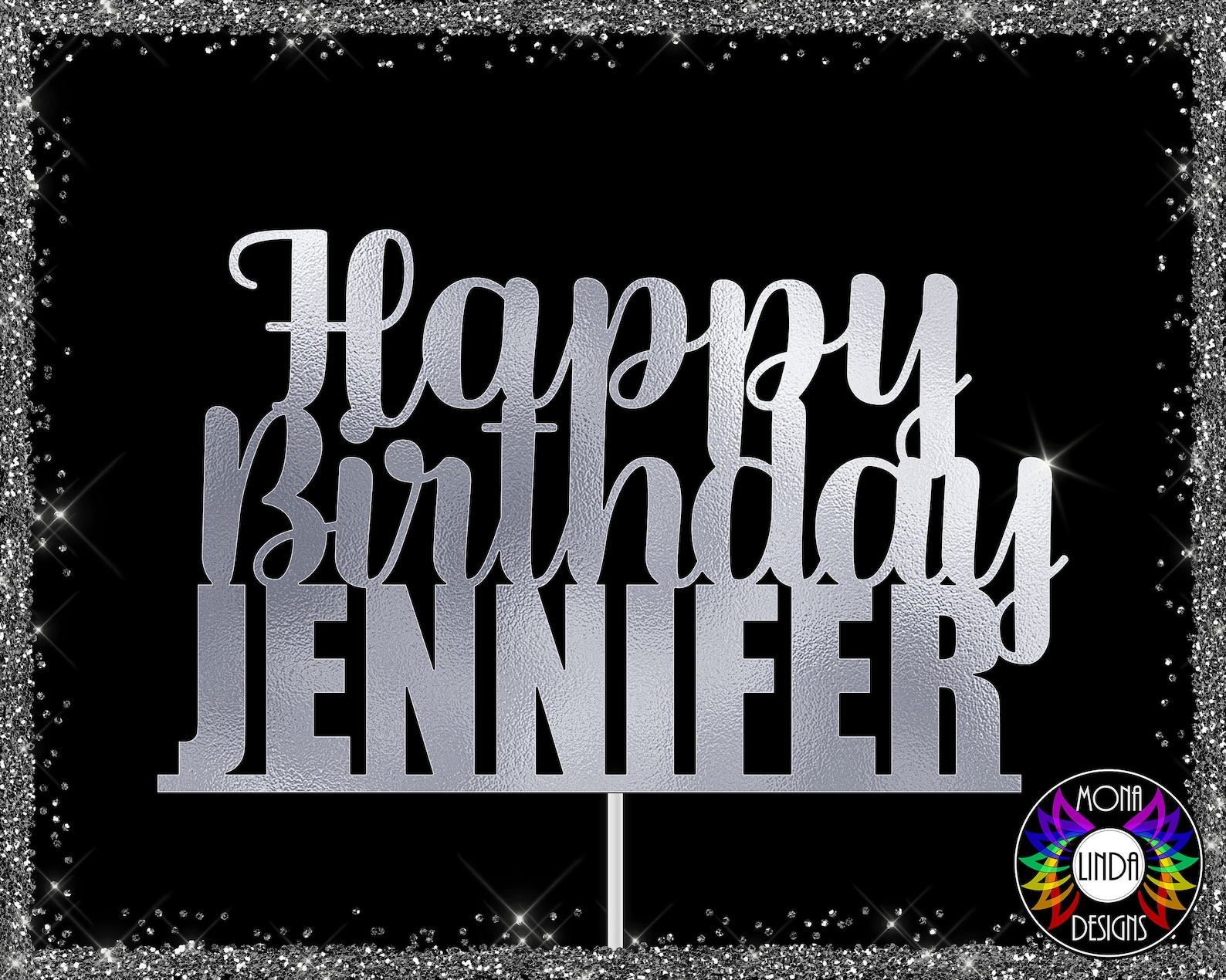 Happy Birthday Jennifer Cake Topper SVG PNG DXF Cutting - Etsy