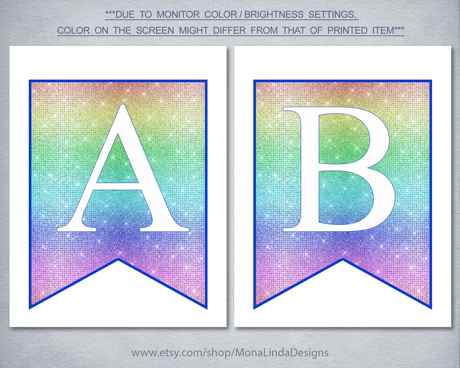 Printable PDF BANNER CUSTOM Printable Alphabet Letter - Etsy