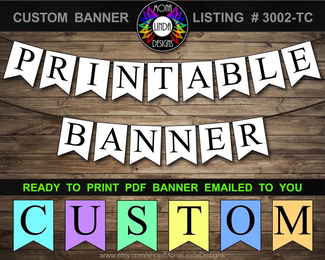 Printable PDF BANNER -CUSTOM | Printable Alphabet Letter Banner ...