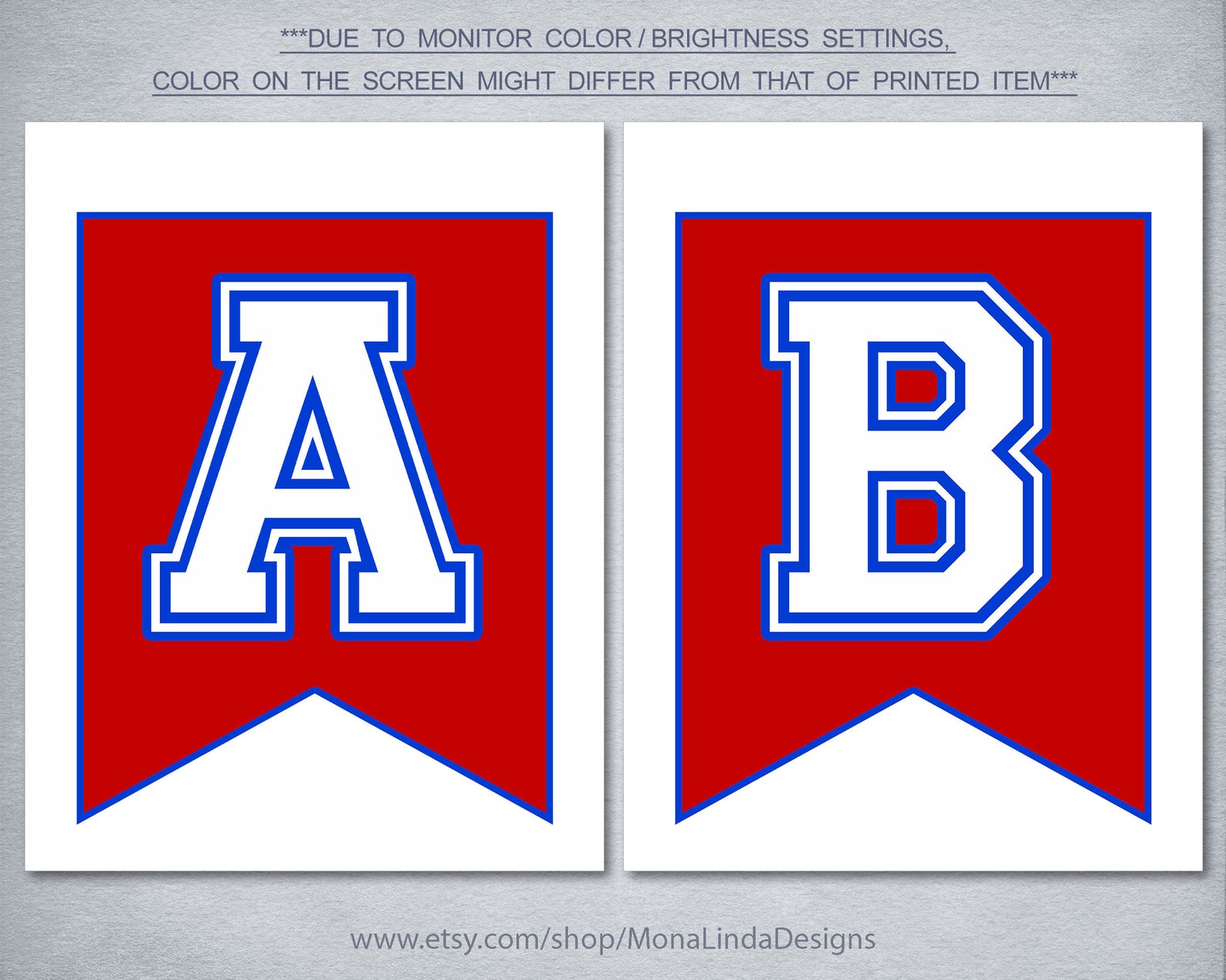 Printable PDF BANNER CUSTOM Printable Alphabet Letter - Etsy