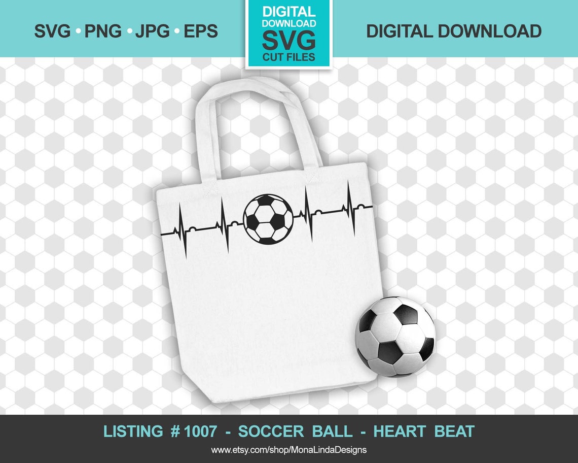 Soccer Ball Heart Beat SVG Svg Png Pdf Jpg Sports | Etsy