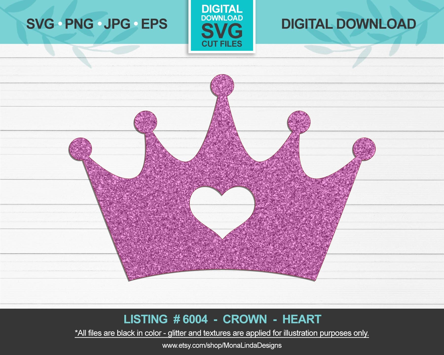Crown With Heart SVG Princess Prince Cut File | Etsy