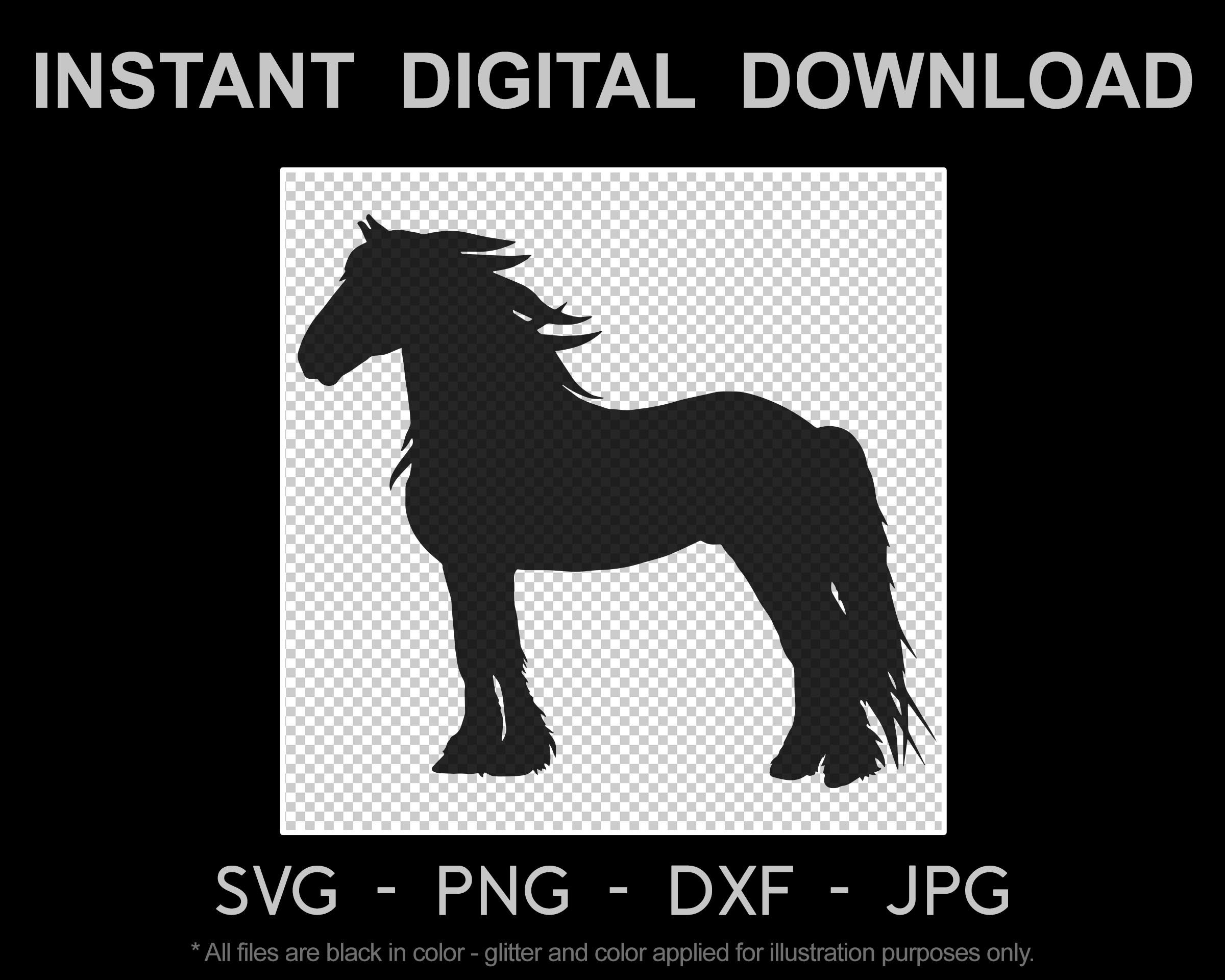 Clip Art Elegant Friesian Horse Clipart Instant Digital Download SVG ...