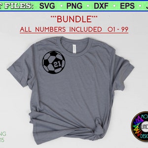 Custom Soccer Ball Bundle Svg,numbers 01-99, Soccer Ball Numbers, Svg ...