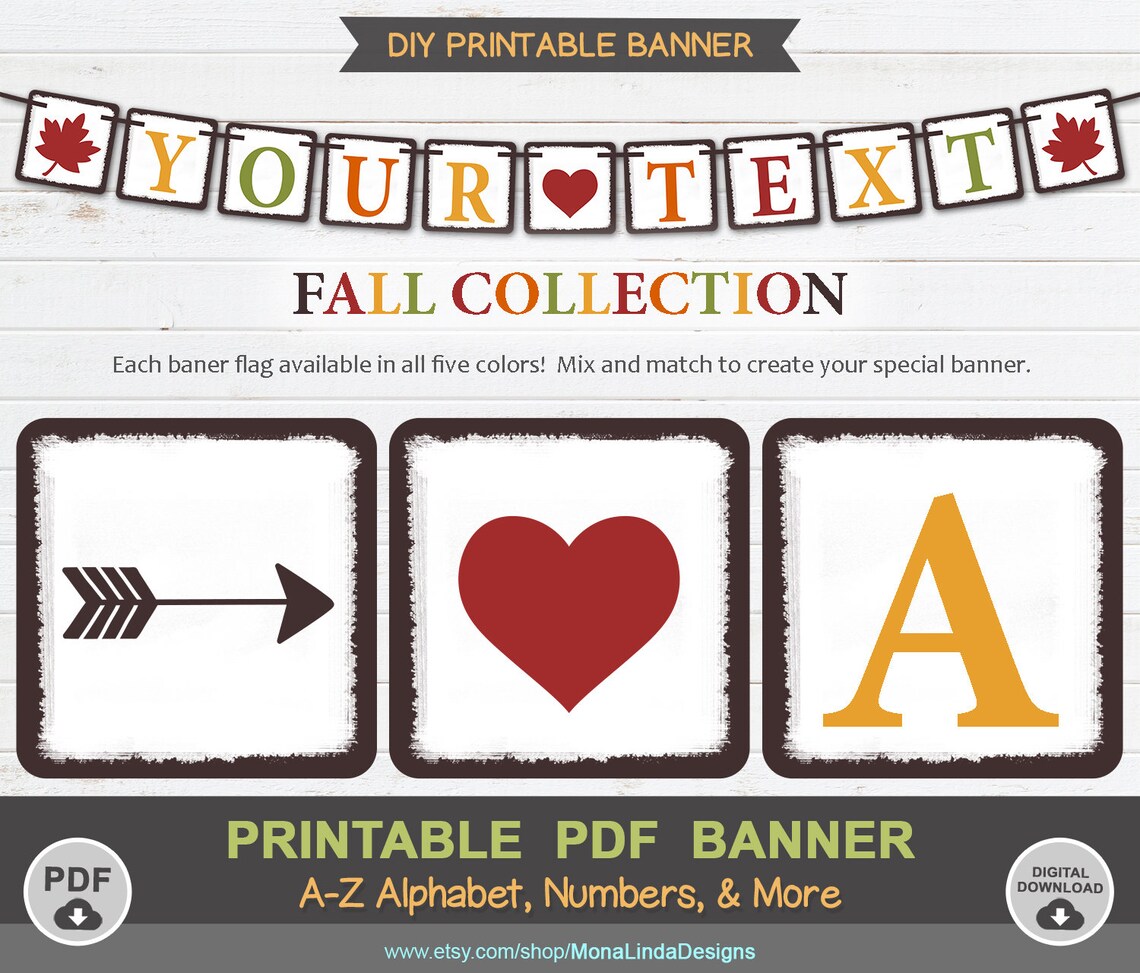 Printable Fall BANNER PDF Fall Banner Printable Square - Etsy