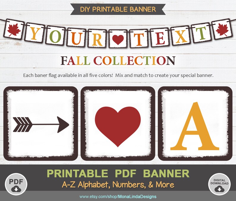 Printable Fall BANNER PDF Fall Banner Printable Square - Etsy