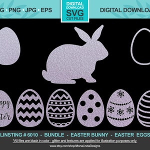 Easter Eggs and Easter Bunny SVG- Easter Bundle Svg Cut File- Svg, Jpg ...