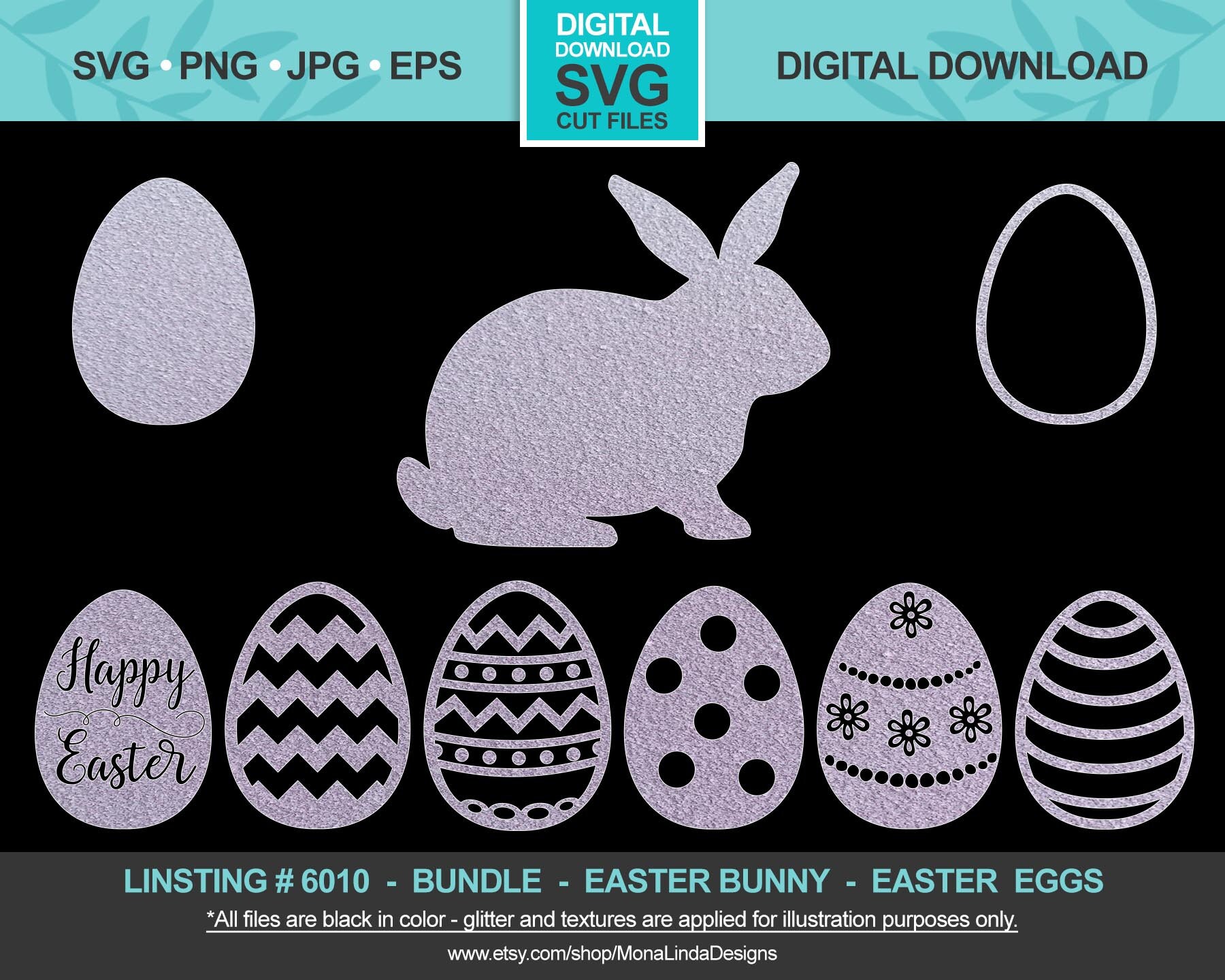 Easter Eggs and Easter Bunny SVG Easter Bundle svg cut file | Etsy