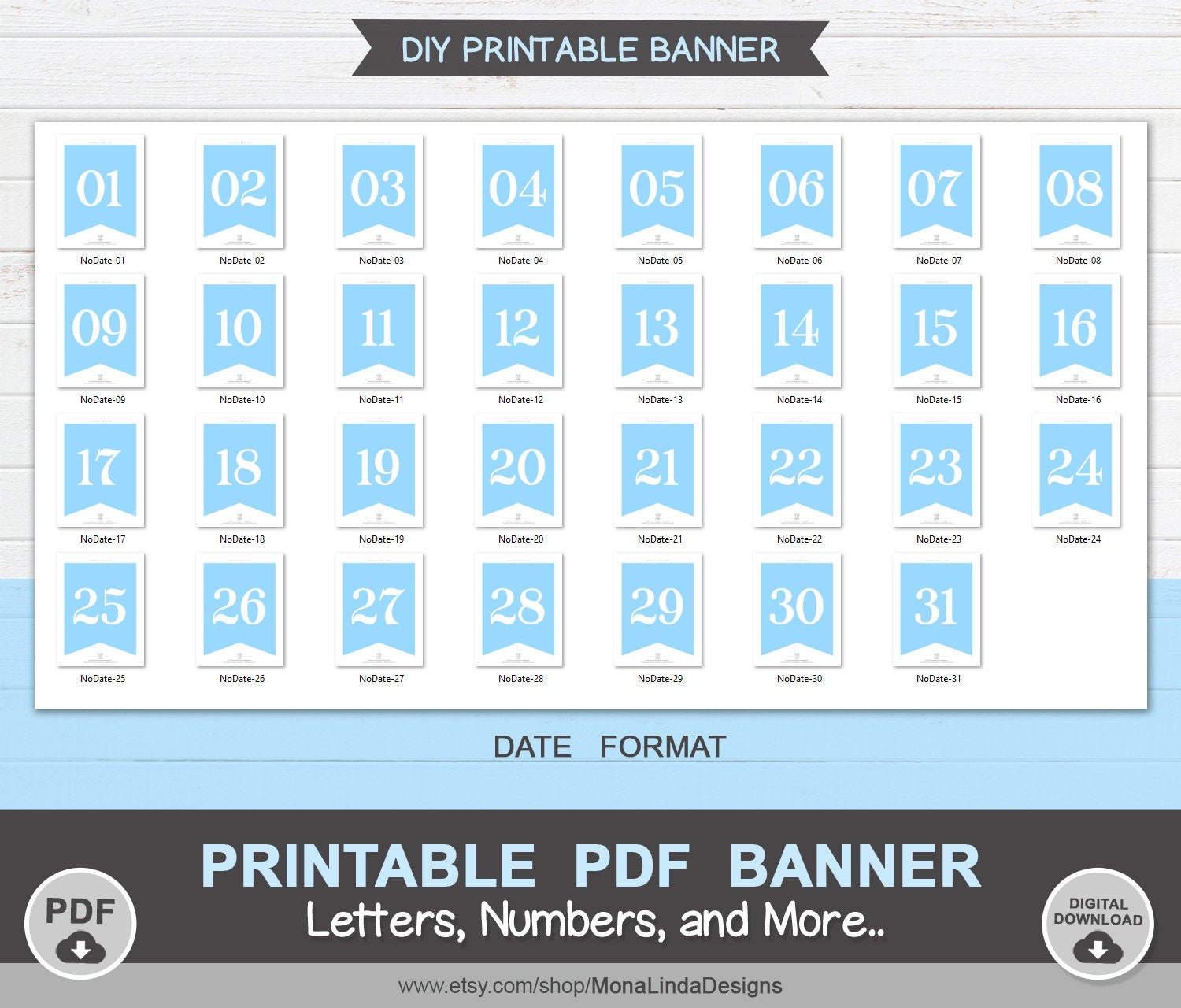 Baby Blue Printable PDF Bannerprintable Alphabet Letter - Etsy Hong Kong