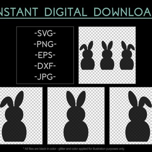 Easter Bunnies BUNDLE SVG Bunny Svg Cut File, Peeps Svg, Jpg, Png, Eps ...