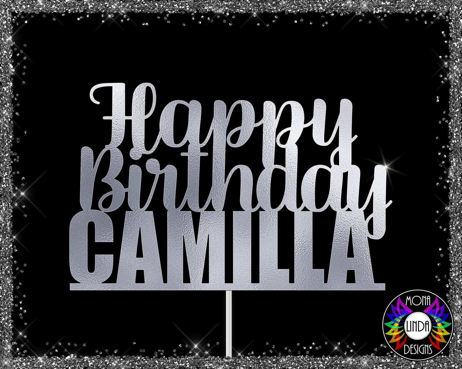 Happy Birthday Camilla Cake Topper SVG PNG DXF Cutting - Etsy