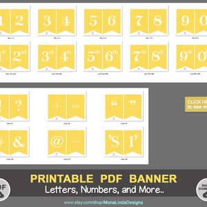 Yellow Printable PDF Banner,printable Alphabet Letter Banner,printable ...